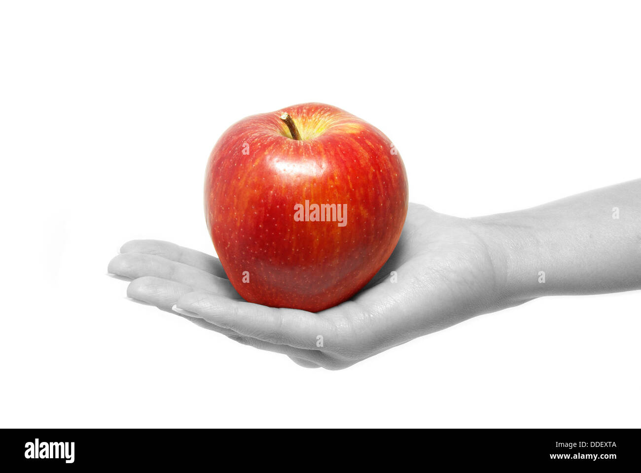 hand with apple Stock Photo - Alamy