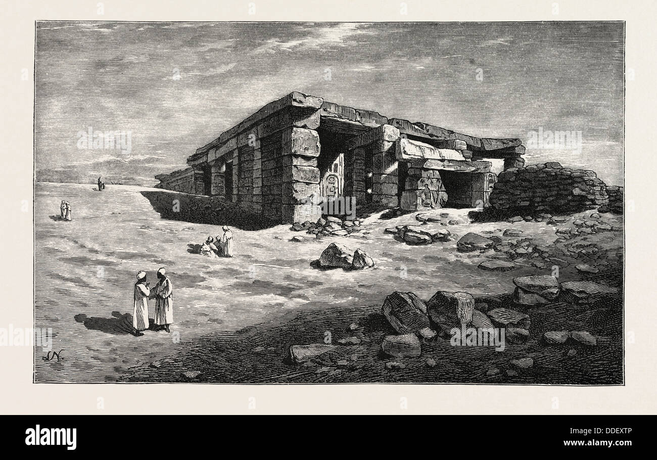 RUINS OF THE TEMPLE OF AMADA IN NUBIA. Egypt, engraving 1879 Stock ...