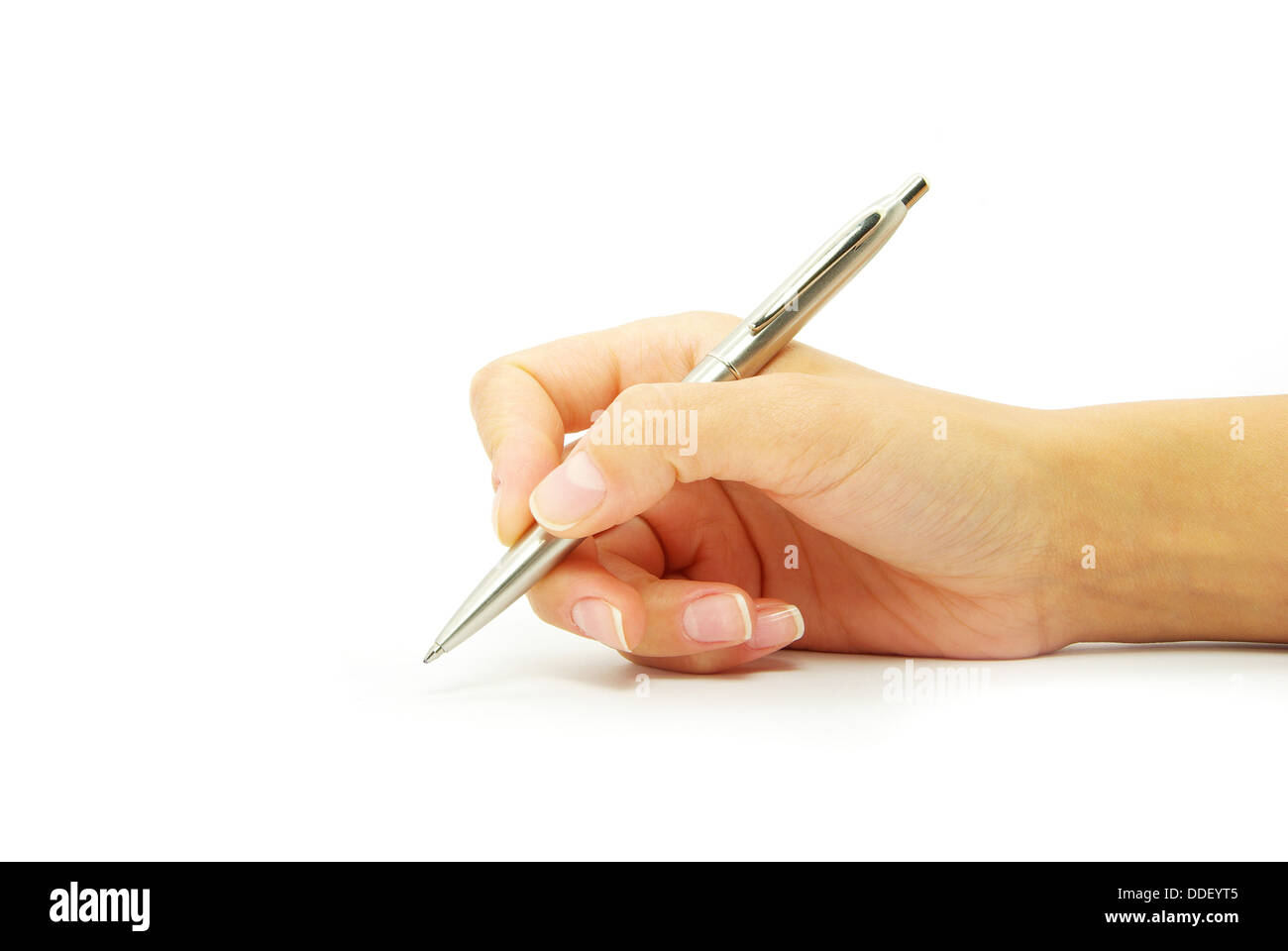 Hand holding pen Stock Photo - Alamy