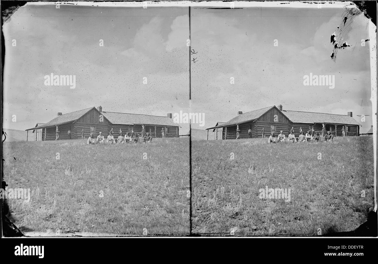 Apache Indians and U.S. soldiers at Camp Apache, Arizona, during the ...