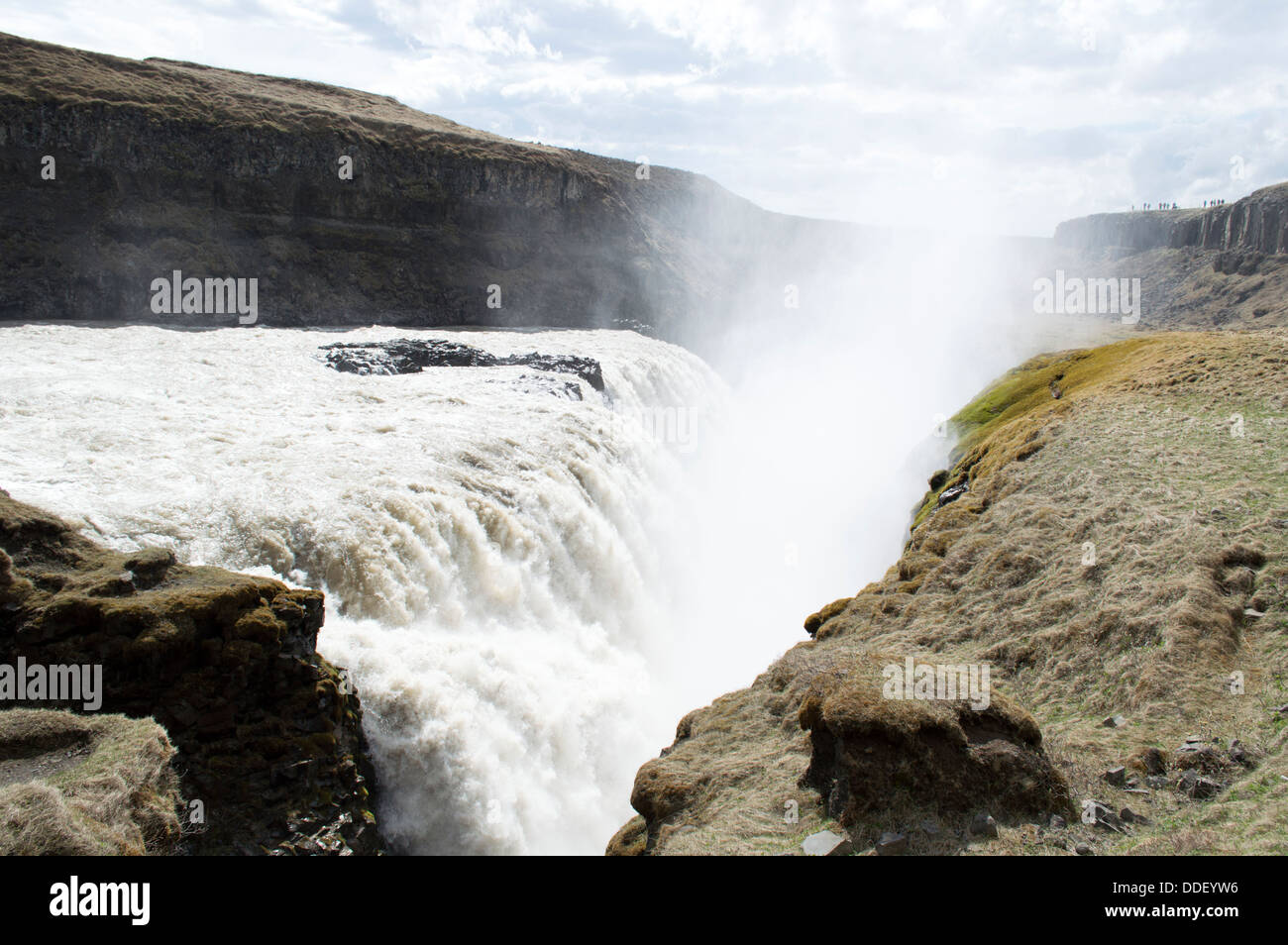 The beautiful Gullfoss waterfall seen on a day trip around the Golden ...