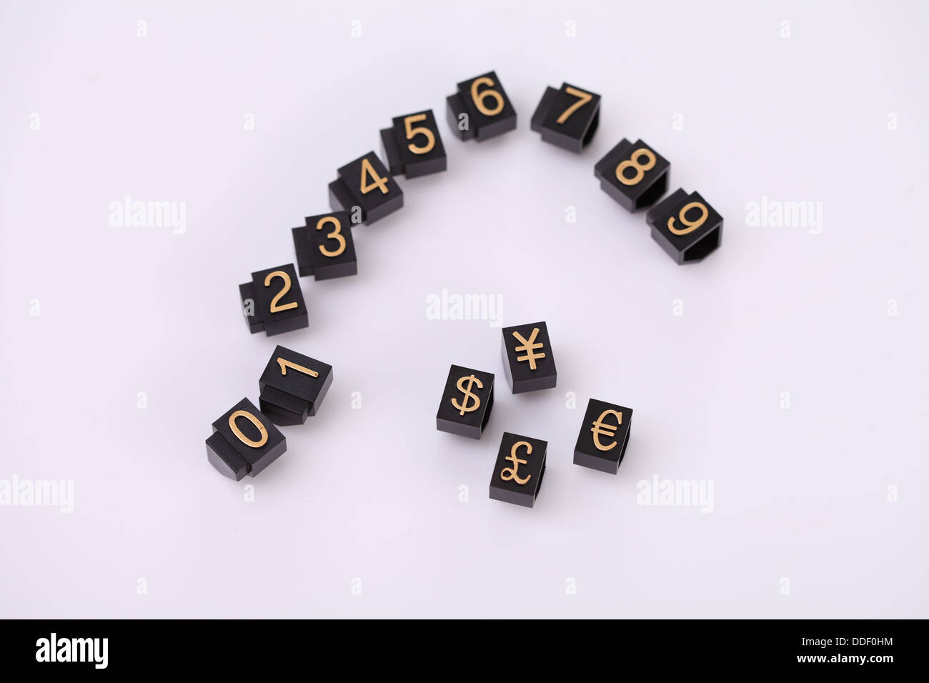 Number and currency symbols Stock Photo - Alamy