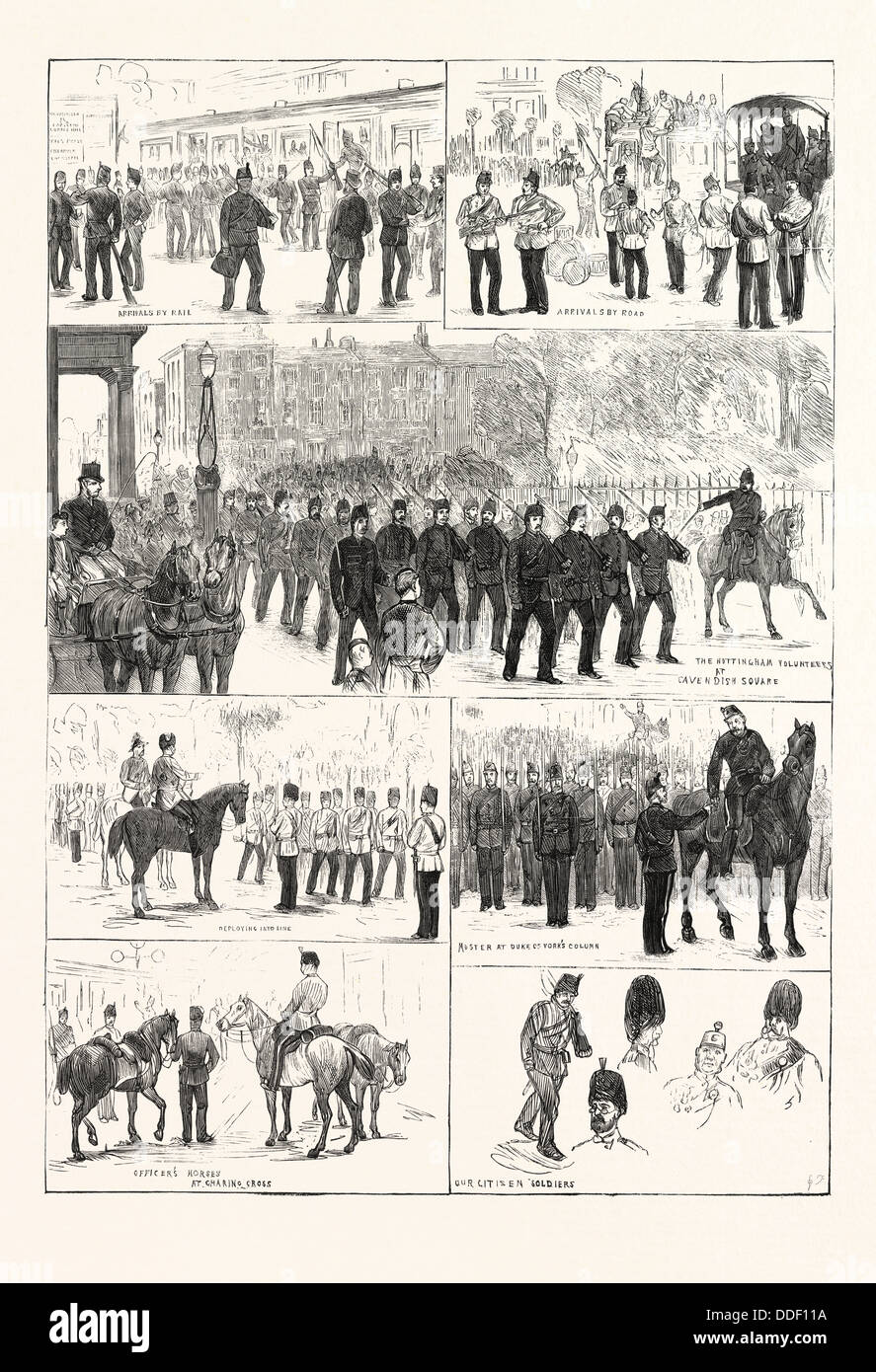 THE VOLUNTEER REVIEW IN HYDE PARK, LONDON, ENGRAVING 1876, UK Stock ...