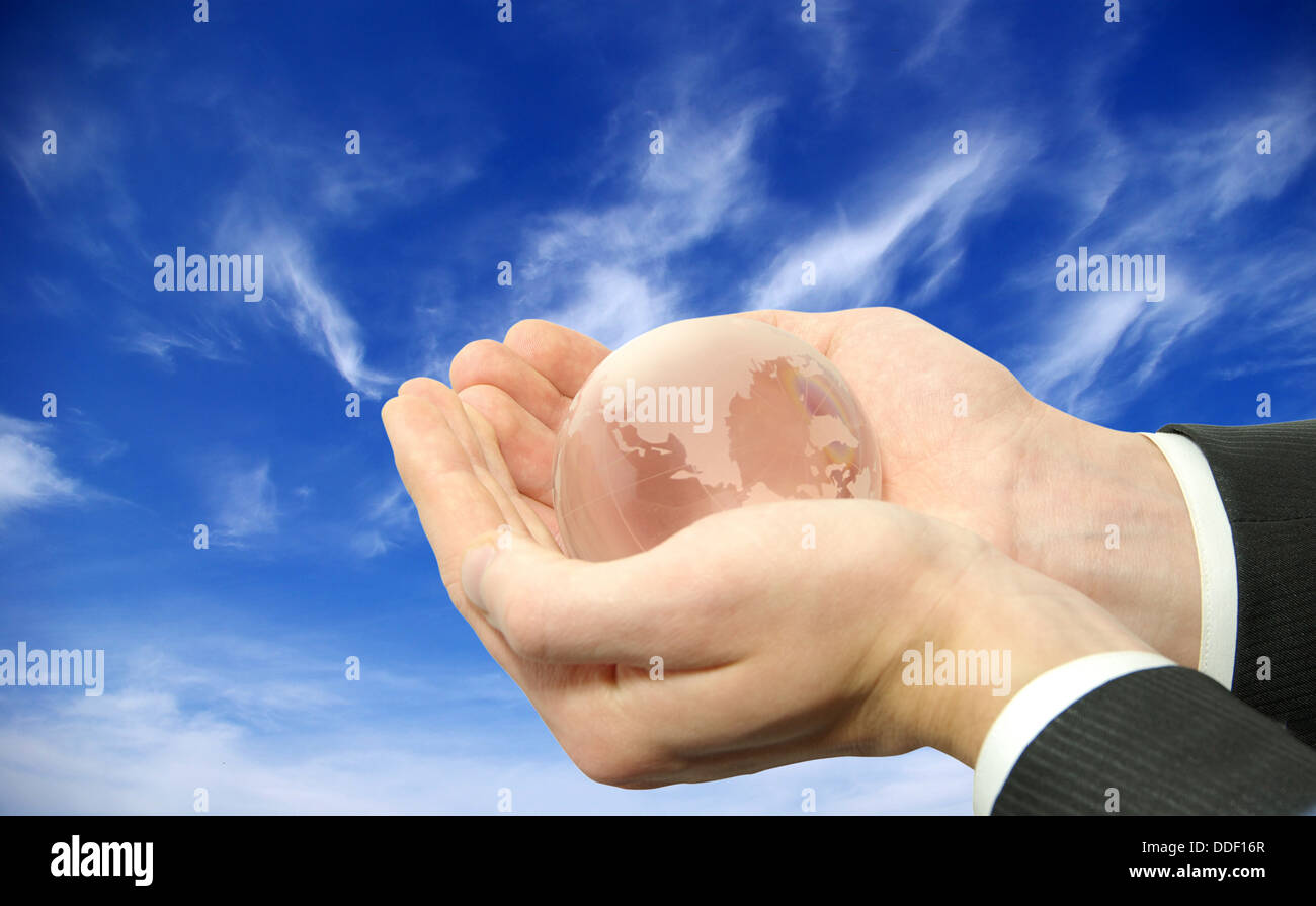 globe in hands Stock Photo - Alamy