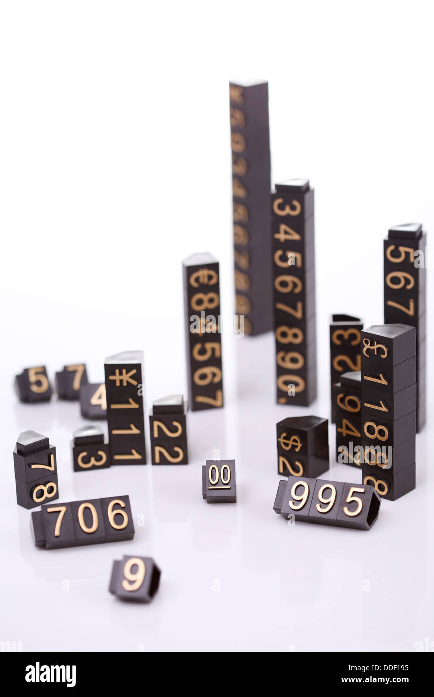 Number and currency symbols Stock Photo - Alamy