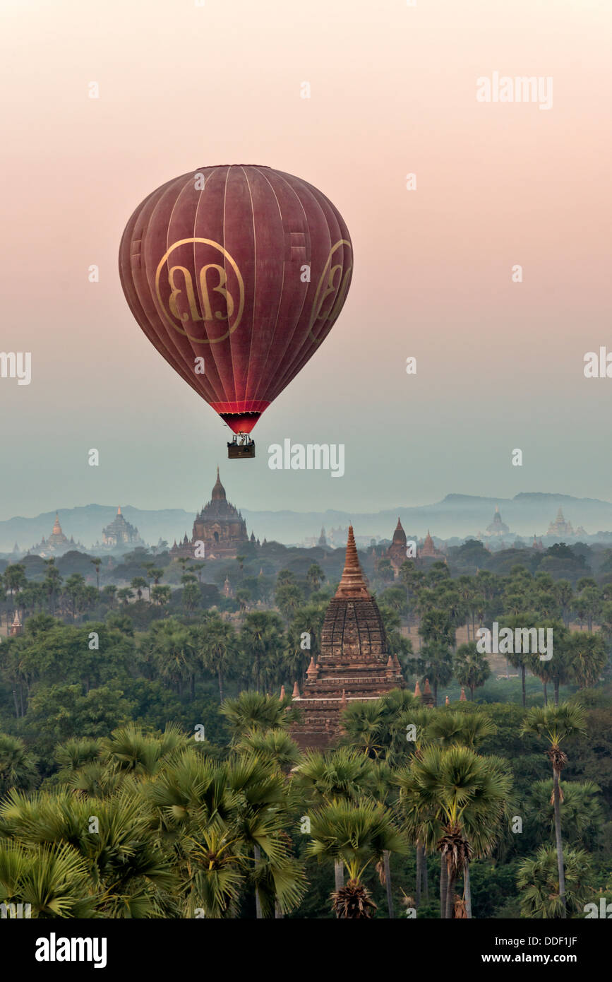 Aerial scenic from hot air balloon Bagan Ancient Temples Myanmar Stock ...