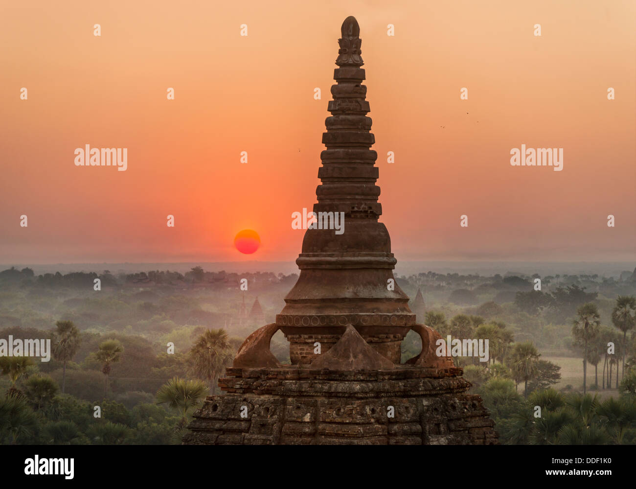 Aerial scenic from hot air balloon Bagan Ancient Temples Myanmar Stock ...