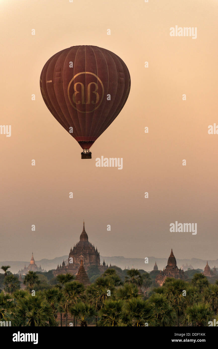 Aerial scenic from hot air balloon Bagan Ancient Temples Myanmar Stock ...