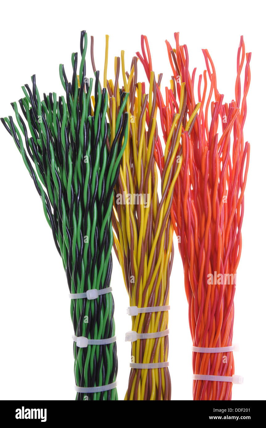 Cables connected by cable ties Stock Photo - Alamy