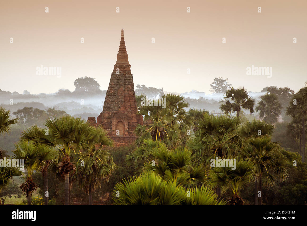 Aerial scenic from hot air balloon Bagan Ancient Temples Myanmar Stock ...