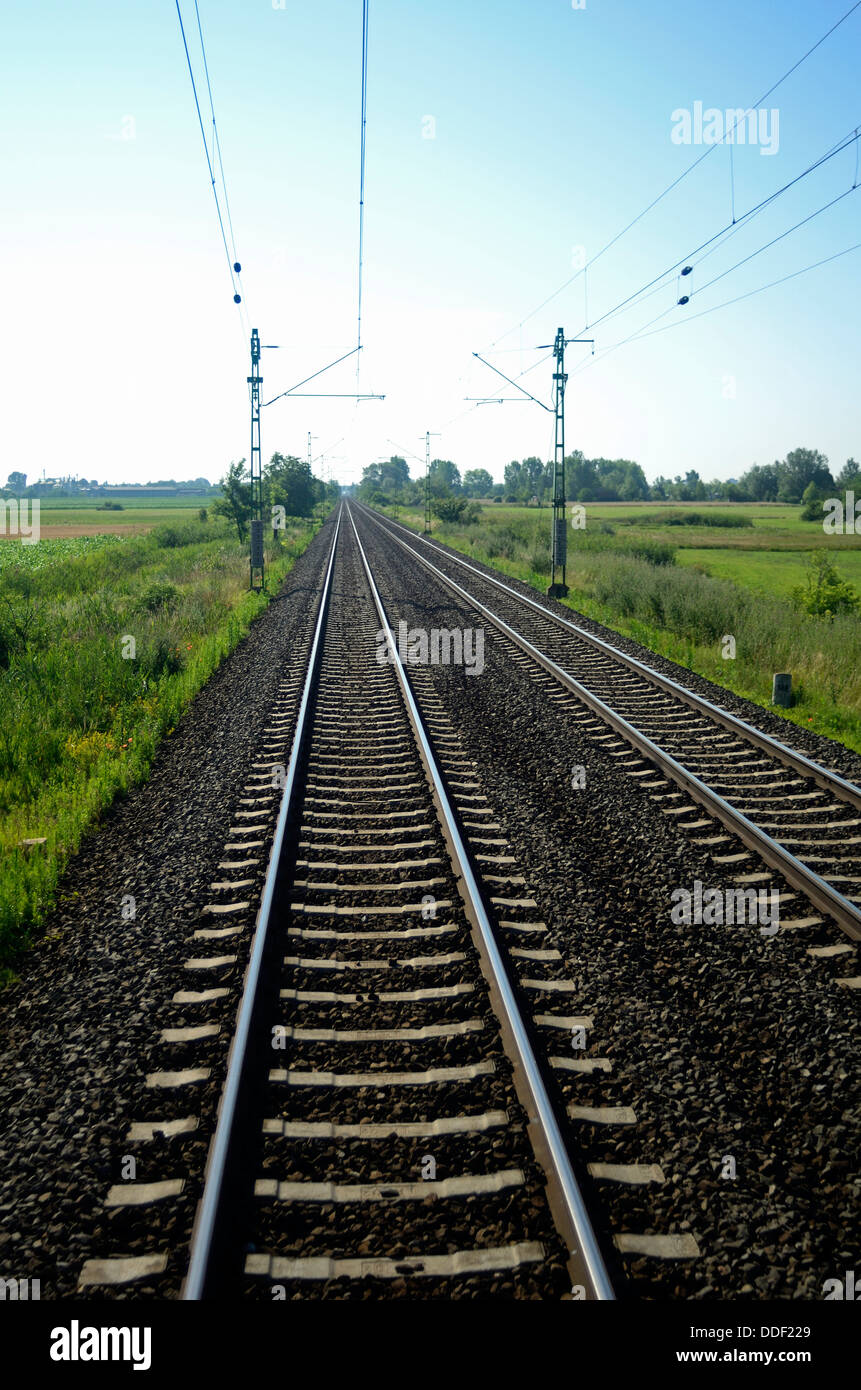 View pair train rails hi-res stock photography and images - Alamy