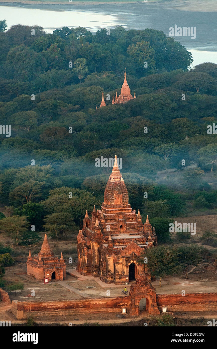 Aerial scenic from hot air balloon Bagan Ancient Temples Myanmar Stock ...