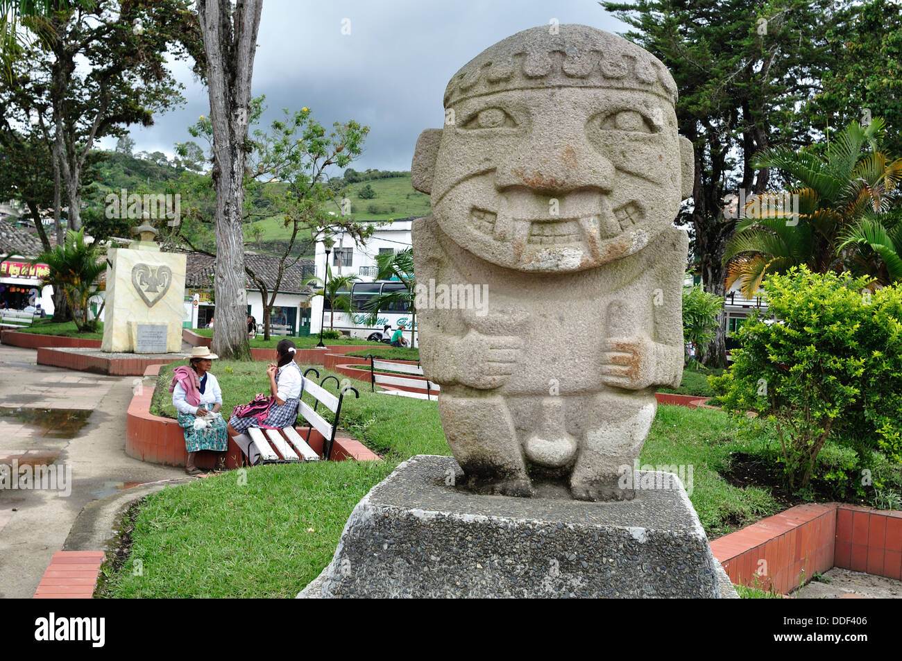 Main Square in SAN AGUSTIN . Department of Huila.COLOMBIA Stock Photo ...