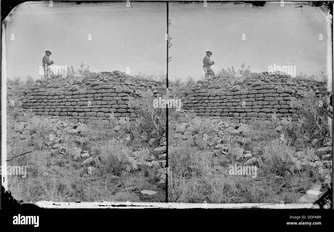 A photograph of the ruins atop Inscription Rock in New Mexico, taken in ...