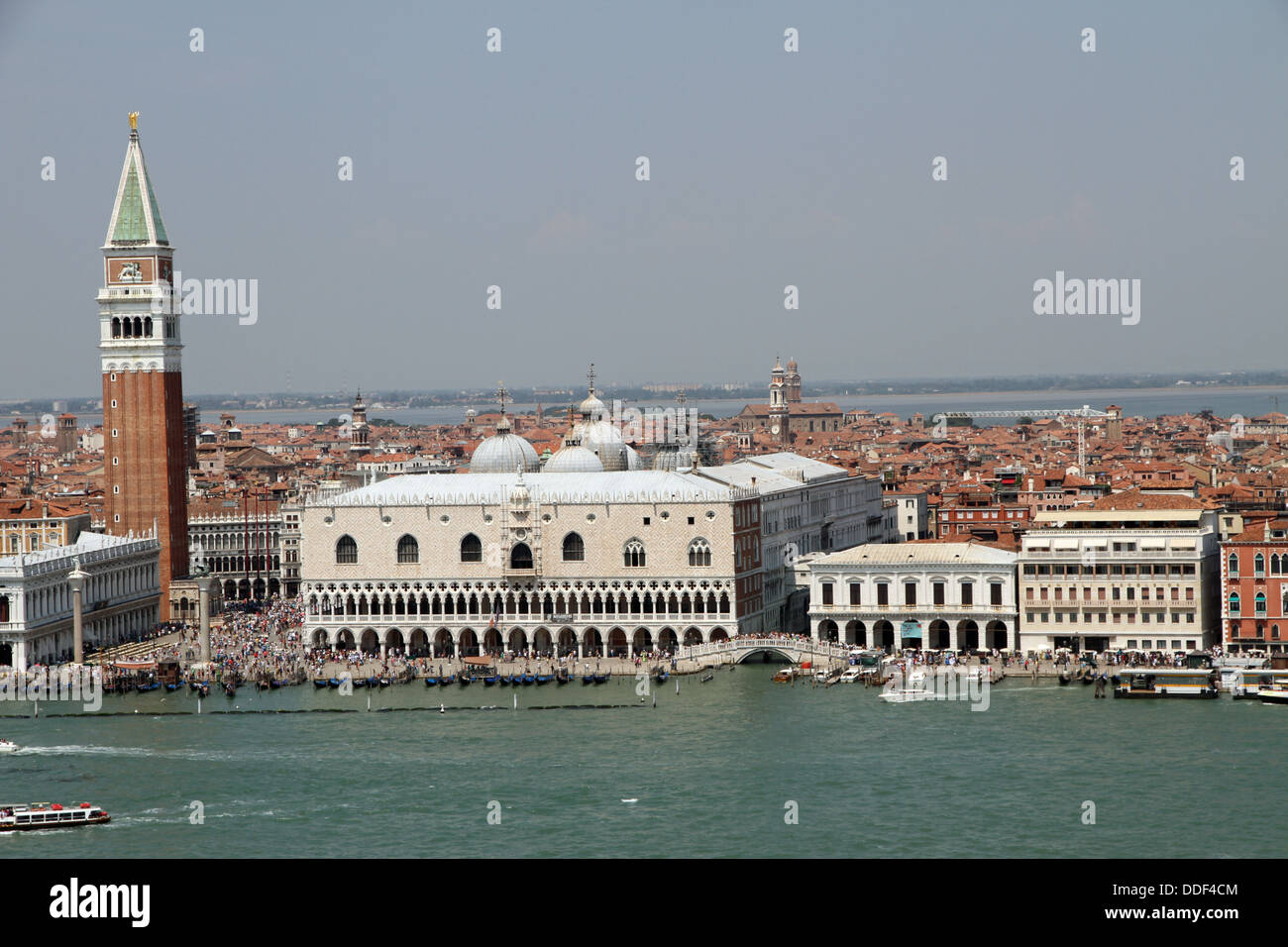 spectacular piazza san marco in Venice with the high Bell Tower and the ...