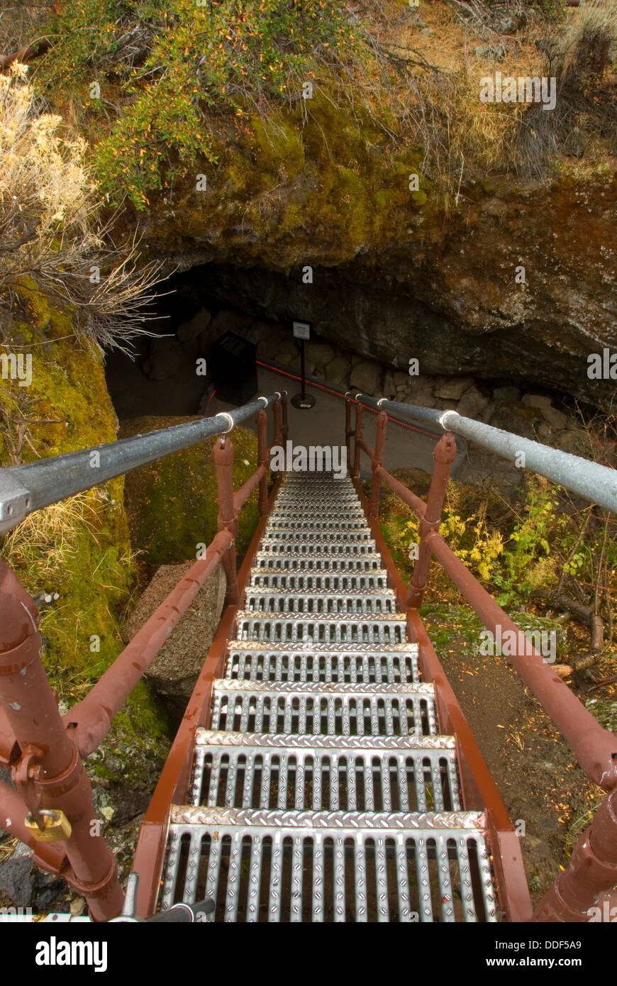 Mushpot Cave entrance, Lava Beds National Monument, California Stock Photo - Alamy