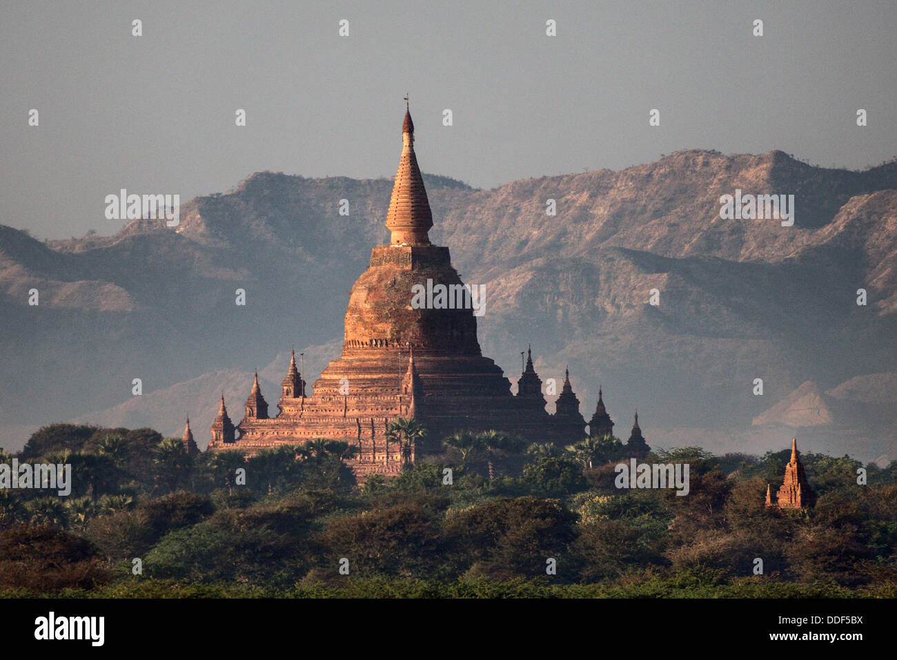 Aerial scenic from hot air ballon Bagan Ancient Temples Myanmar Stock ...