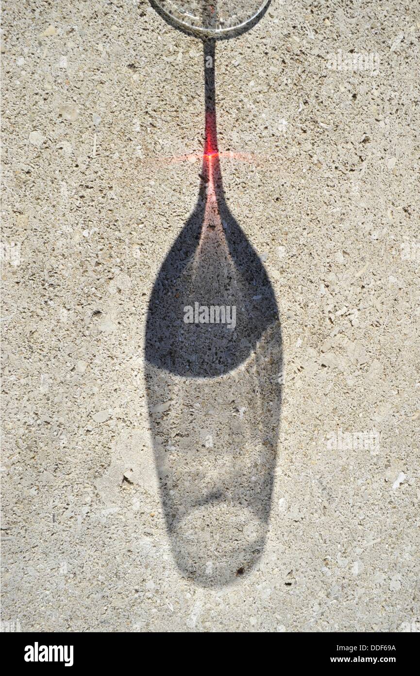 reflection of an empty glass on a table Stock Photo - Alamy