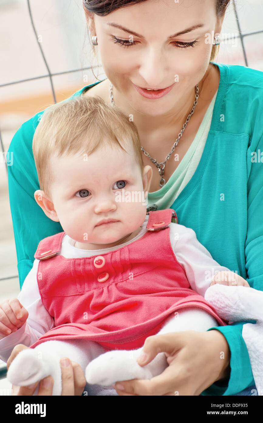 Caucasian baby girl with mother Stock Photo - Alamy