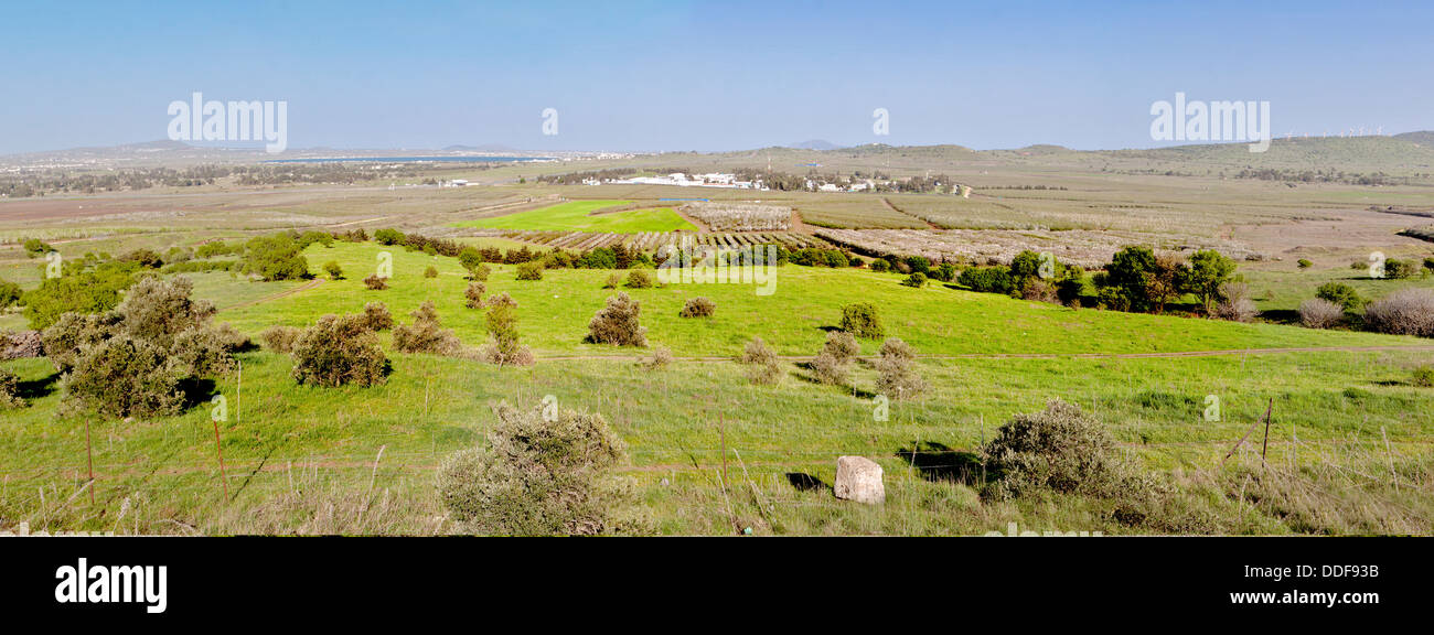 Panoramic view of the Golan Heights, Israel Stock Photo - Alamy