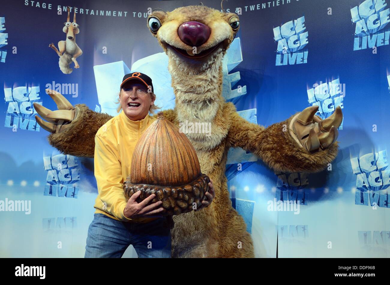 Comedian Otto Waalkes and mascot 'Sid' pose in Berlin, Germany, 02 ...