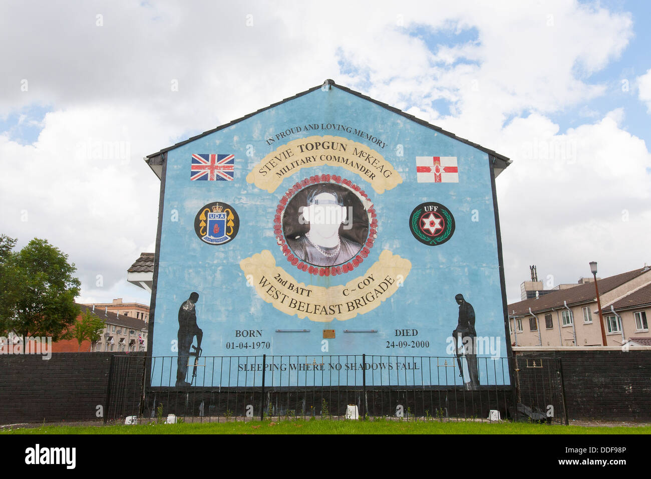 A mural in Belfast commemorates Stevie topgun Mckeag of the west ...