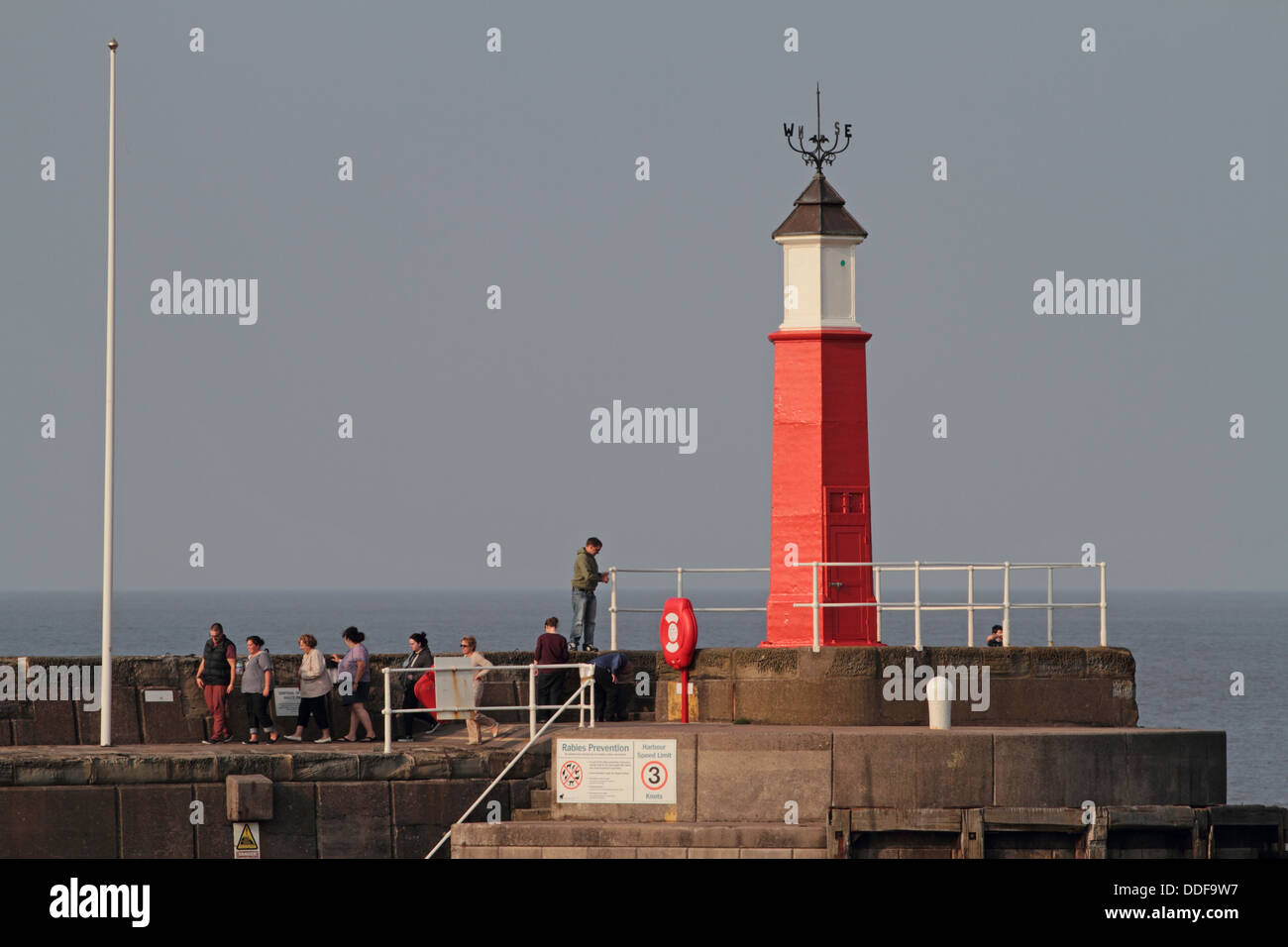 Watchet Harbour lighthouse. Somerset. UK Stock Photo - Alamy