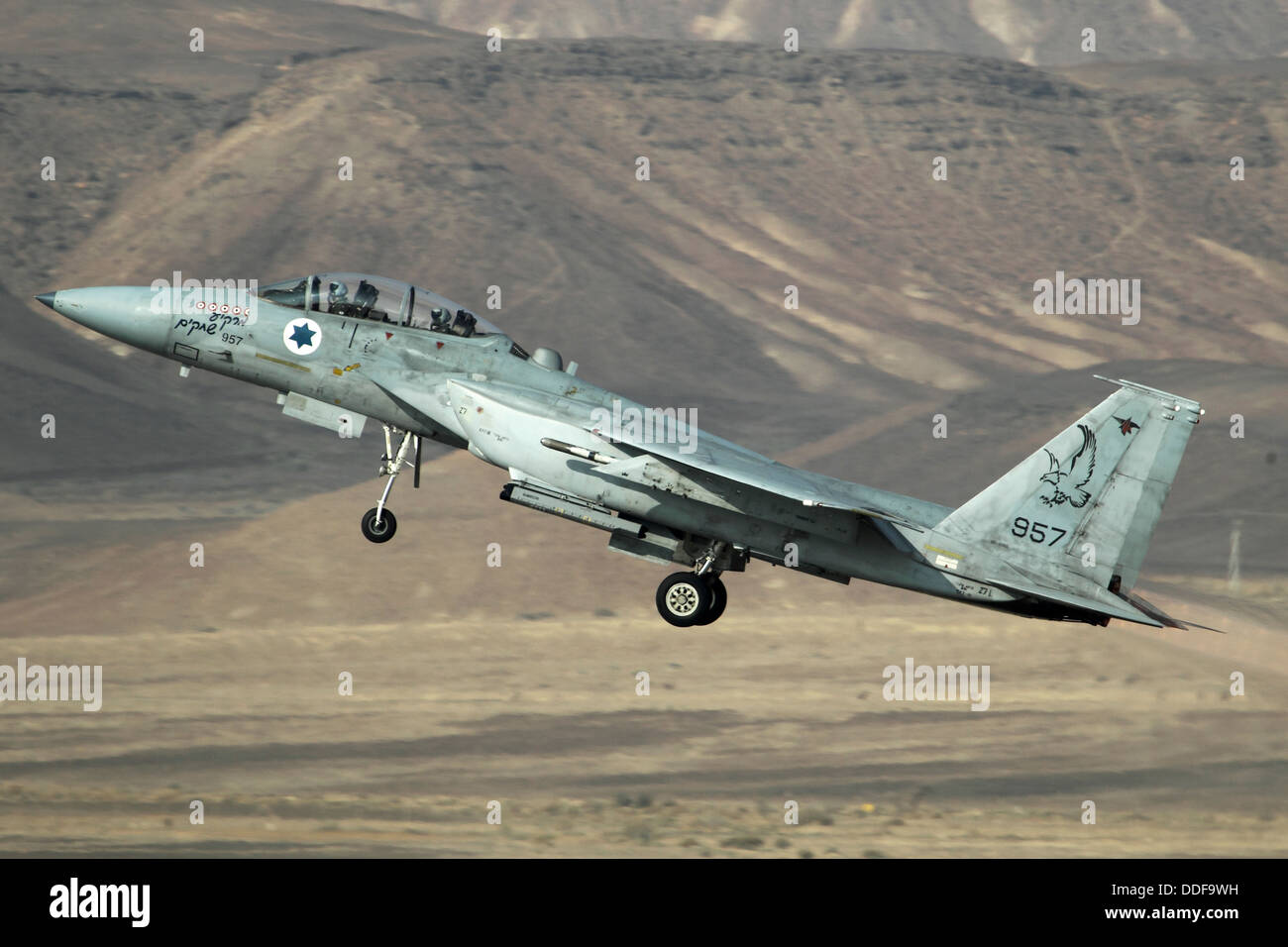 Israeli Air force (IAF) Fighter jet F-15 (BAZ)at takeoff Stock Photo ...