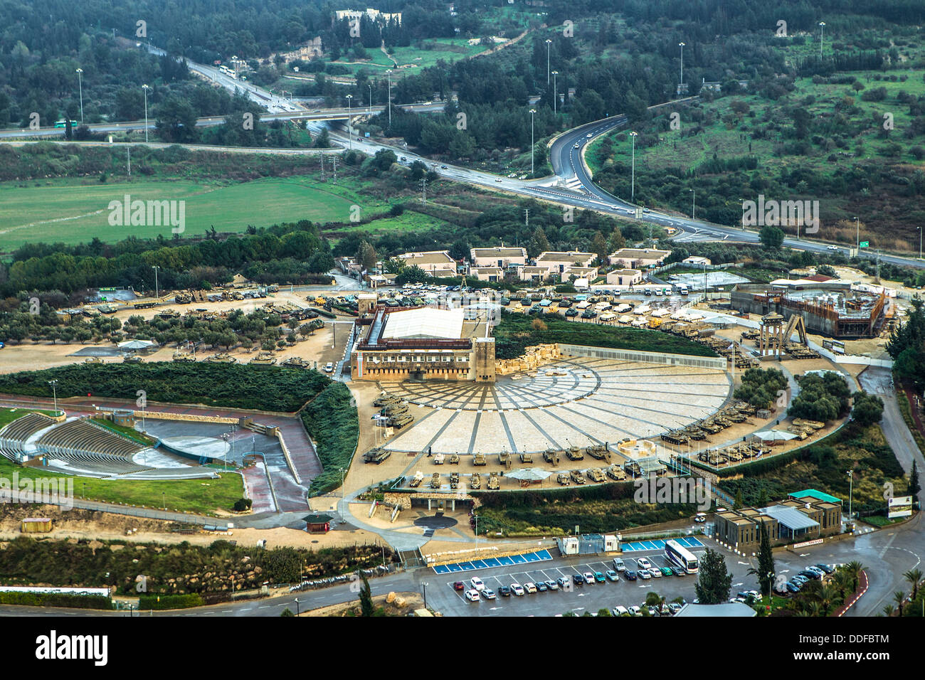 Aerial view of Latron Mandate police station now IDF Armoured Corps ...