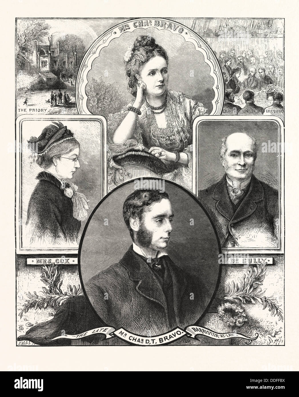THE BALHAM MYSTERY, PORTRAITS OF THE LATE MR. BRAVO, MRS. C. BRAVO, MRS ...