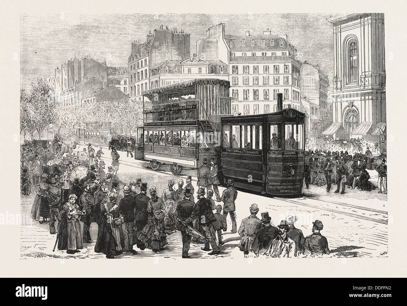 NEW ENGINE FOR PROPELLING TRAMWAY CARS, NOW IN USE IN PARIS, BETWEEN ...