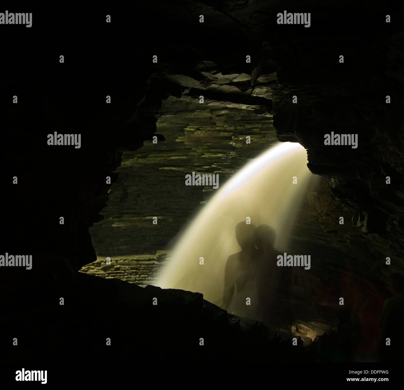 Lovers by the Waterfall Stock Photo - Alamy