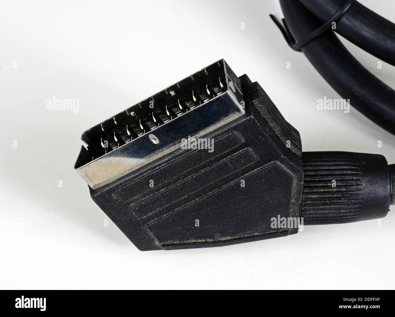 Scart cable/socket against a white background Stock Photo - Alamy