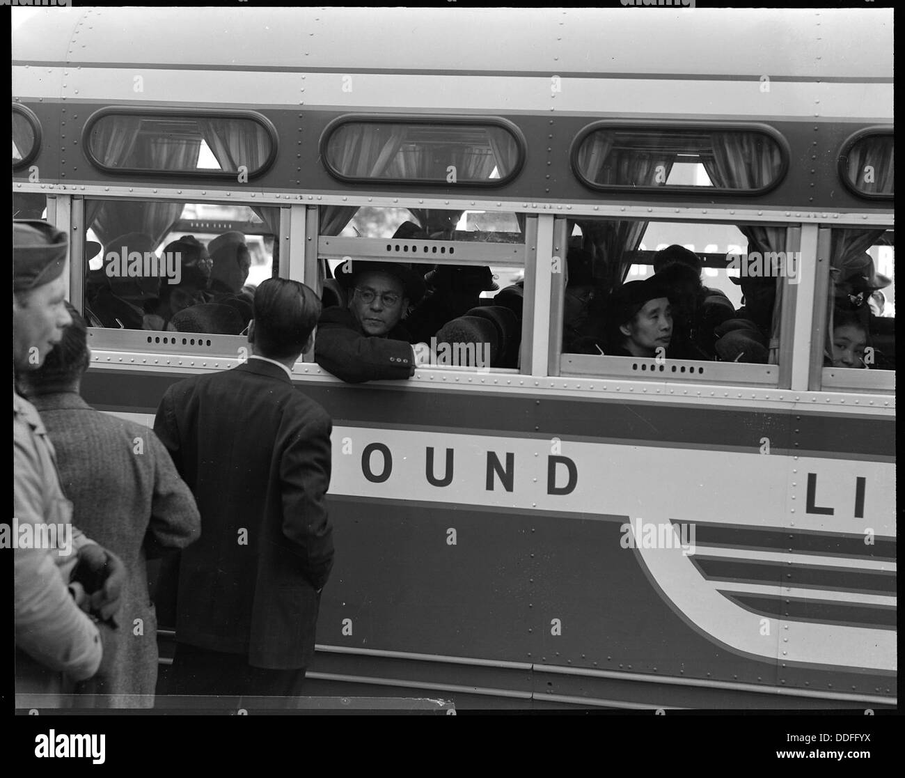 This bus, filled with evacuees of Japanese ancestry, is heading to ...
