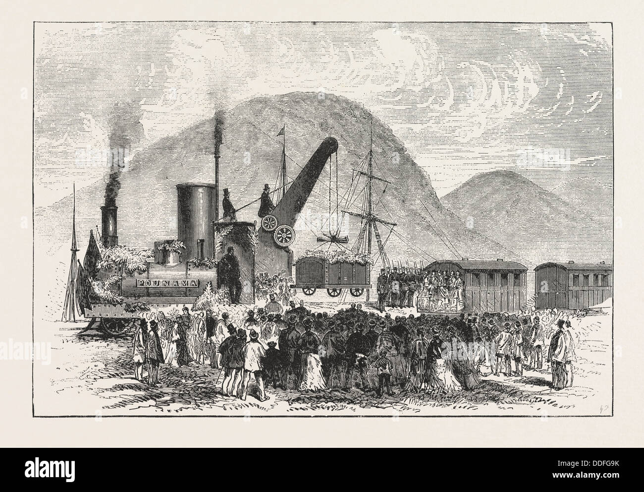 RAILWAY ENTERPRISE IN NEW ZEALAND, HOISTING THE FIRST TRUCK OF COAL ON ...