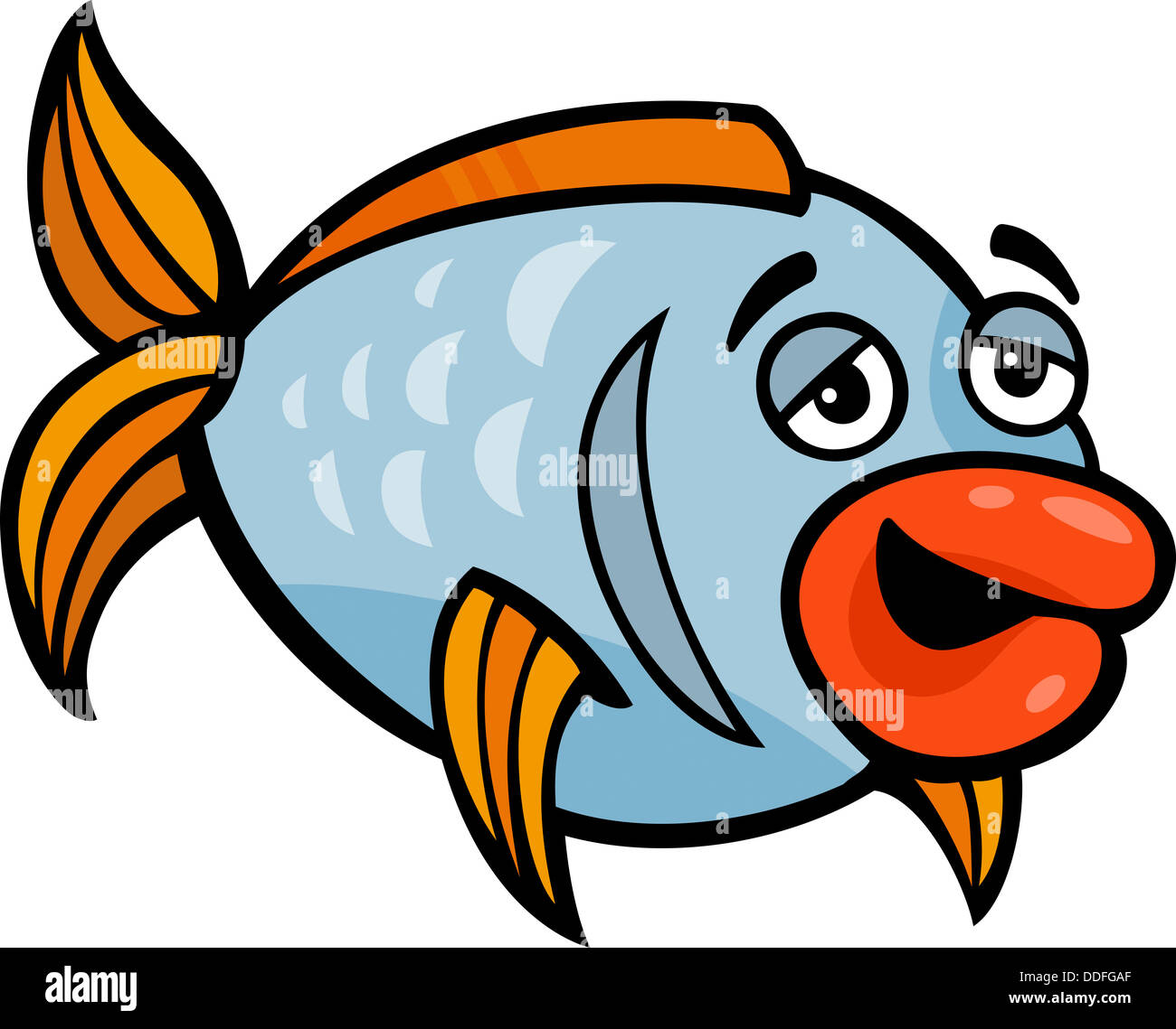 Cartoon Illustration of Funny Little Fish Stock Photo - Alamy