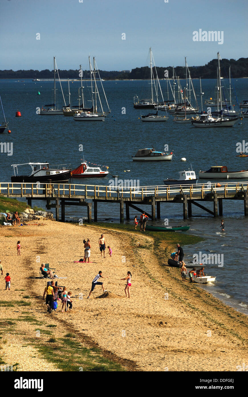 One of the many beaches in Poole harbour UK Stock Photo - Alamy
