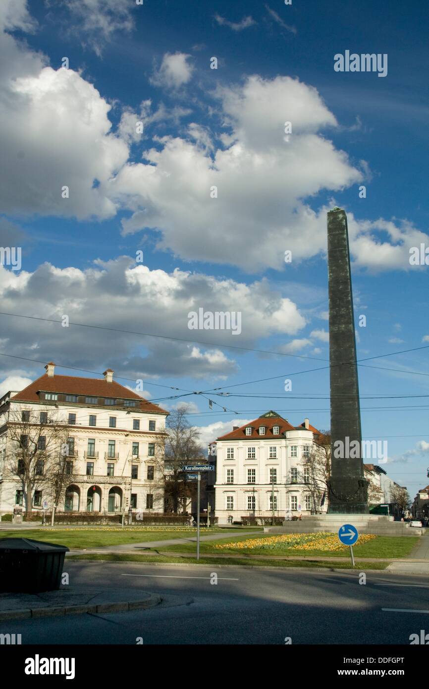 Karolinenplatz, The Obelisk, Munich, Bavaria, Germany Stock Photo - Alamy