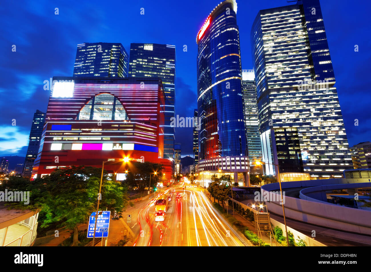 downtown city night Stock Photo - Alamy