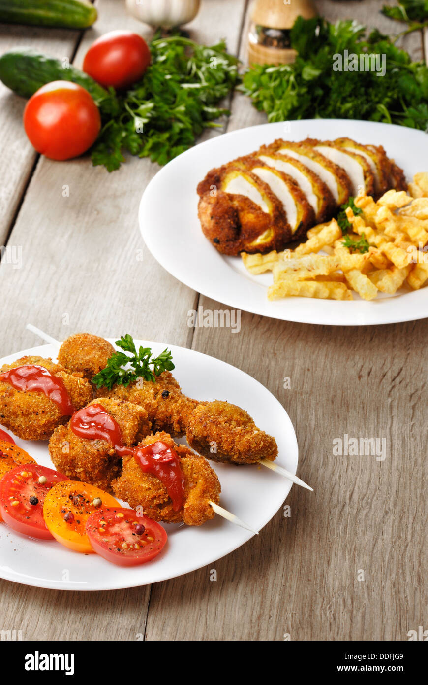 Chicken kebab on white hi-res stock photography and images - Alamy
