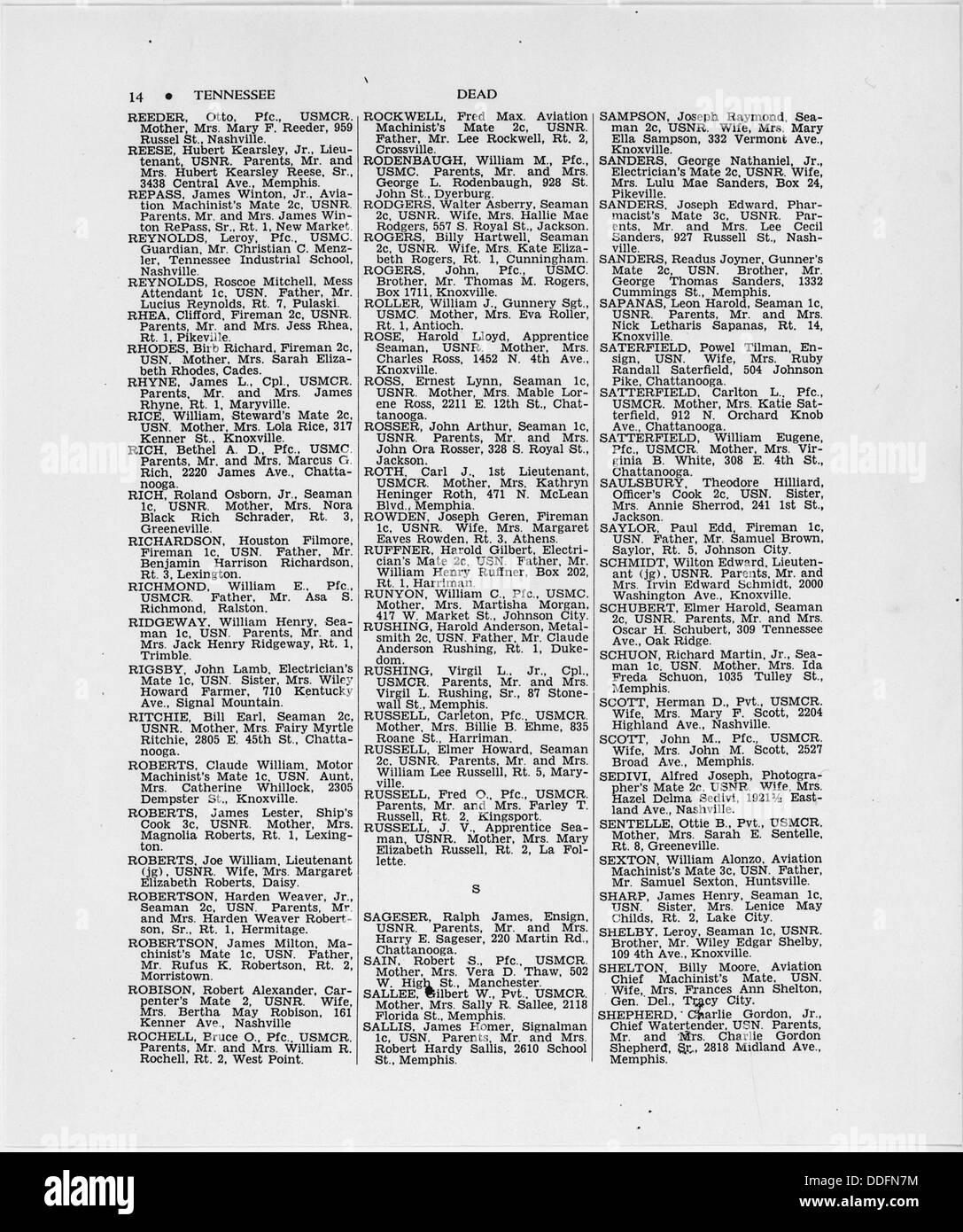 A summary of war casualties from World War II for Navy, Marine Corps ...