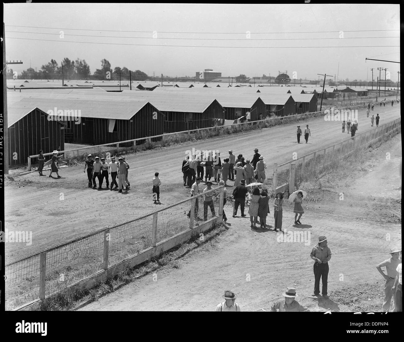 At noon on a hot day, the Stockton Assembly Center, a converted ...