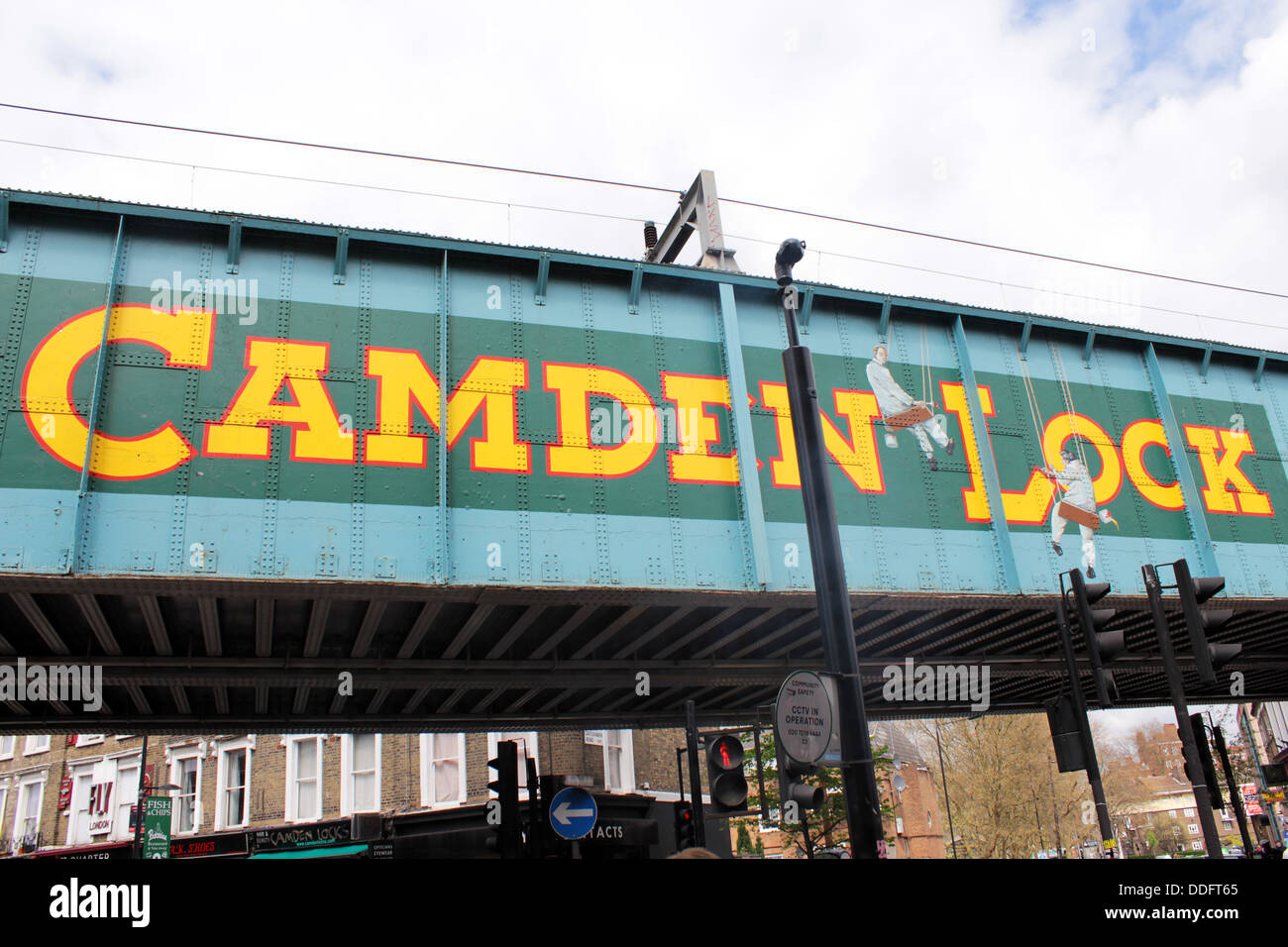 Camden Lock railway bridge, Camden Town, London, Britain, UK Stock ...
