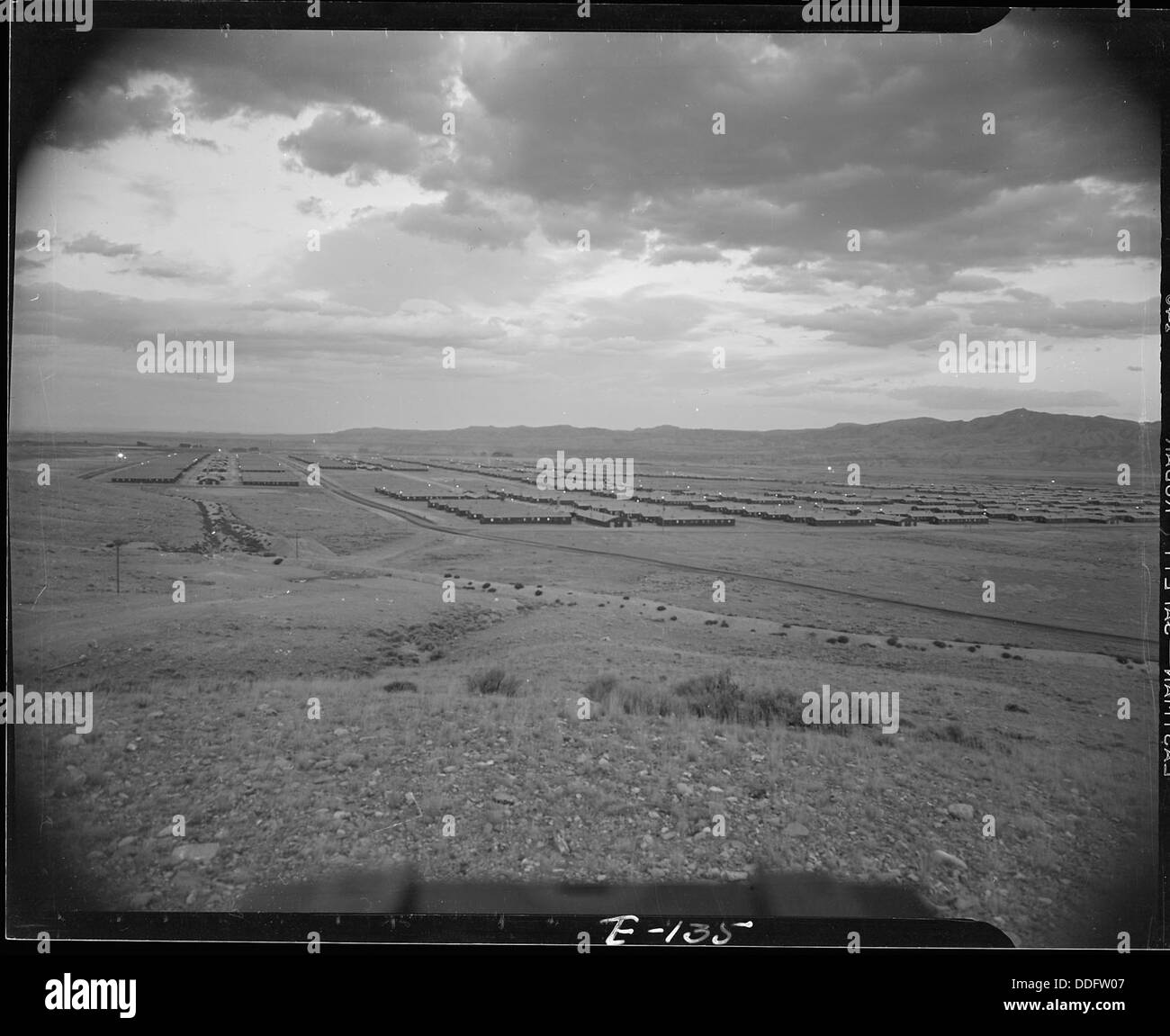 A panoramic photograph of the Central Utah Relocation Center in Topaz ...