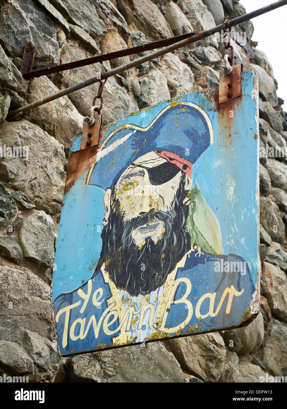 Ye Tavern Bar pub sign on Shell Island campsite North Wales UK Stock ...