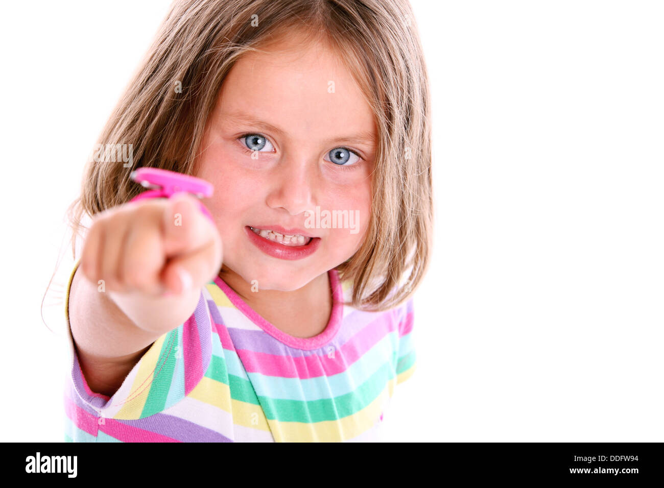 Little girl pointing at you Stock Photo - Alamy