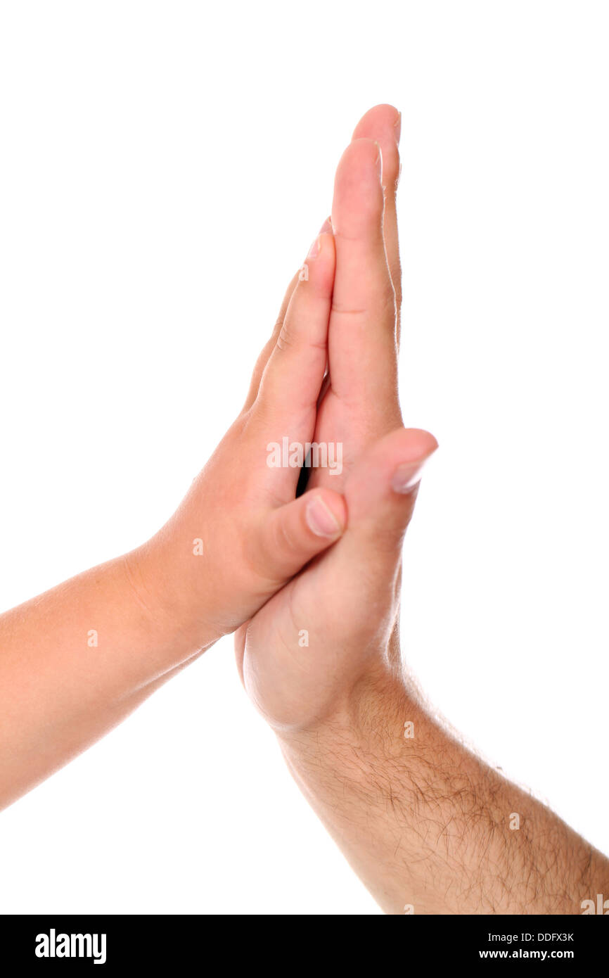 Hand shake child father isolated hi-res stock photography and images ...