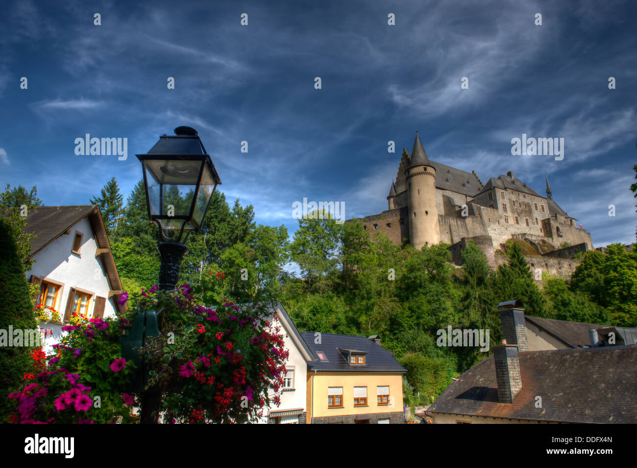 Vianden Castle, located in Vianden in the north of Luxembourg Stock ...