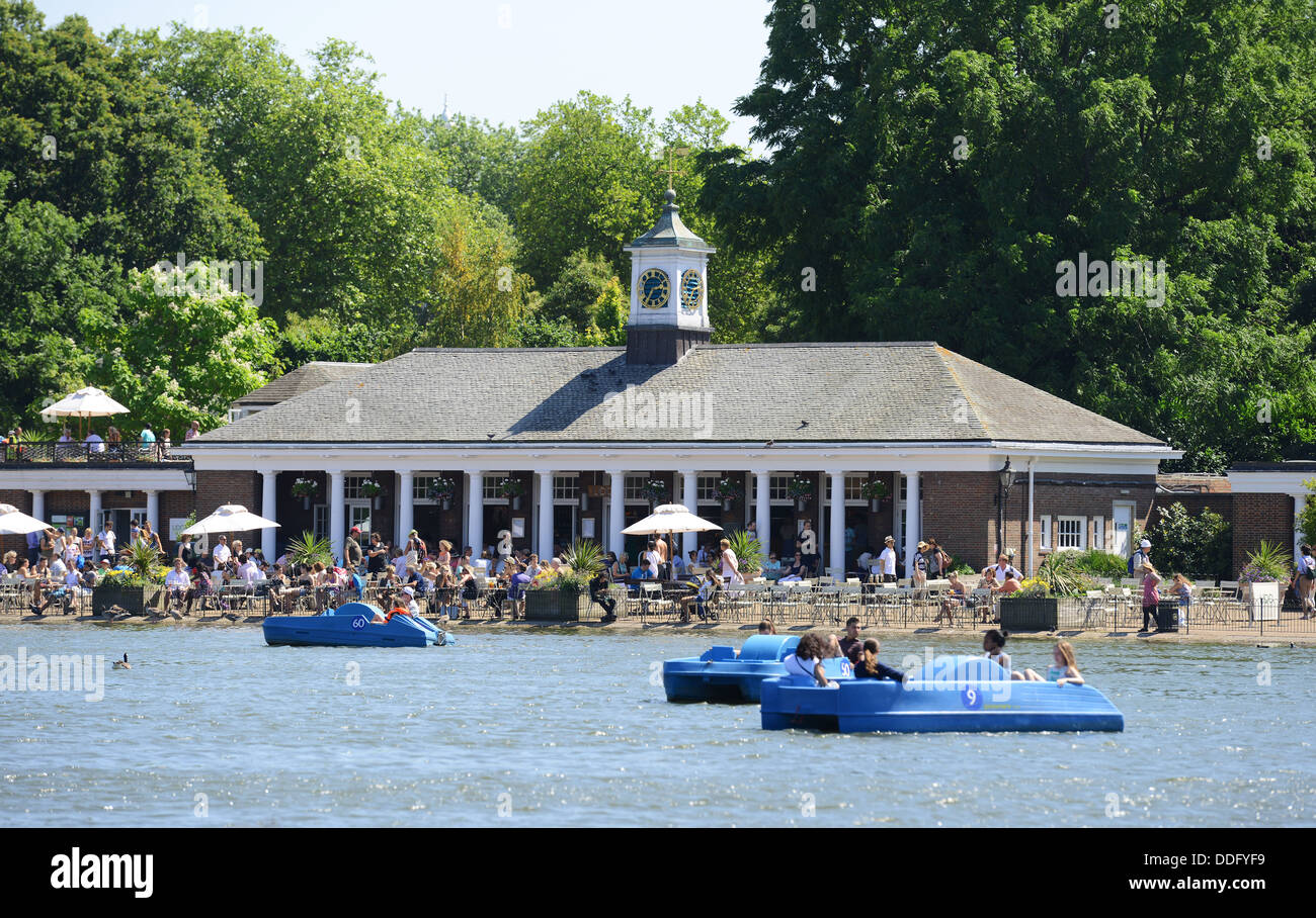 Serpentine Lido and lake, Hyde Park, London, England, UK Stock Photo ...