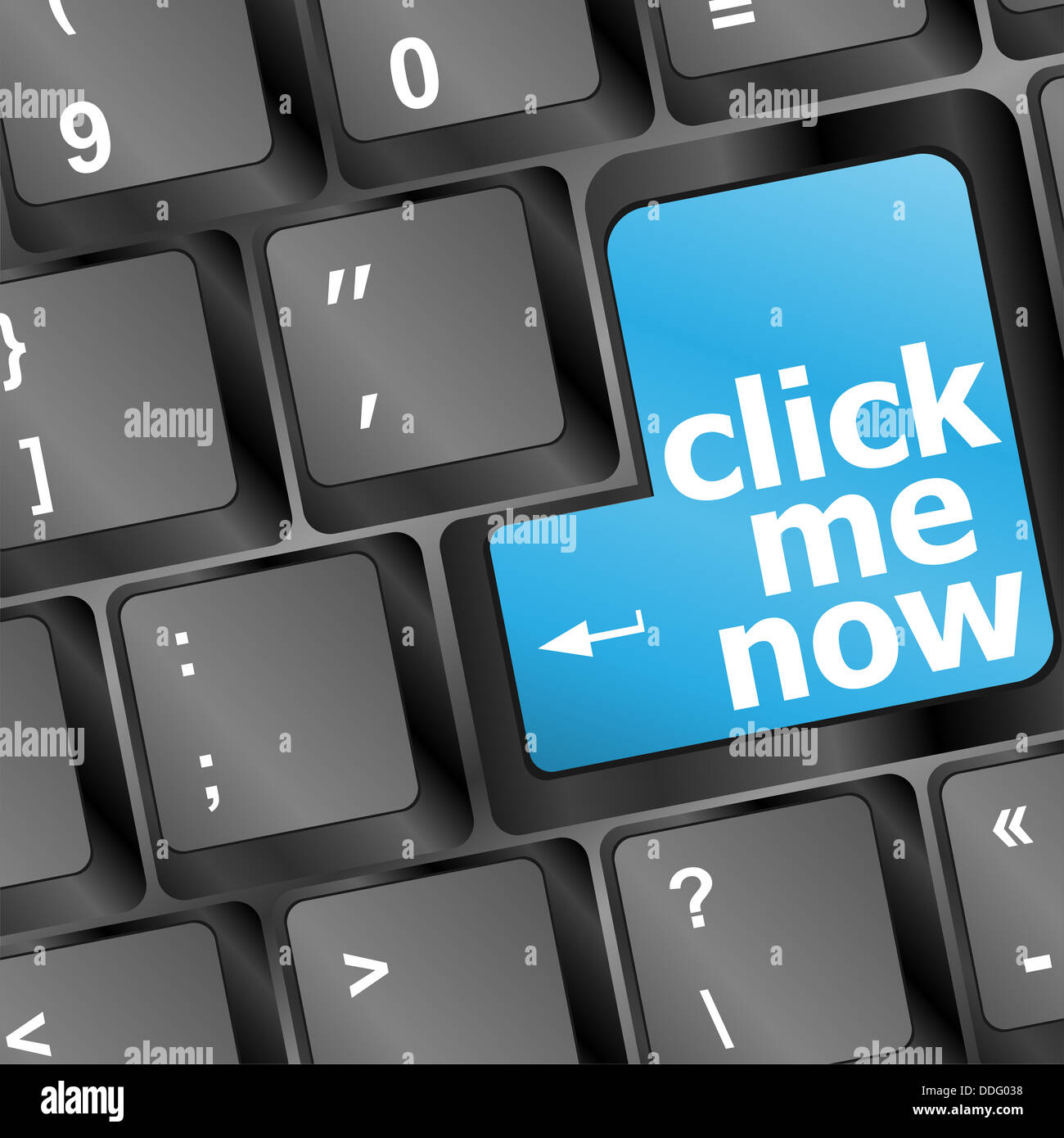 Keyboard with Click me now button, internet concept Stock Photo - Alamy